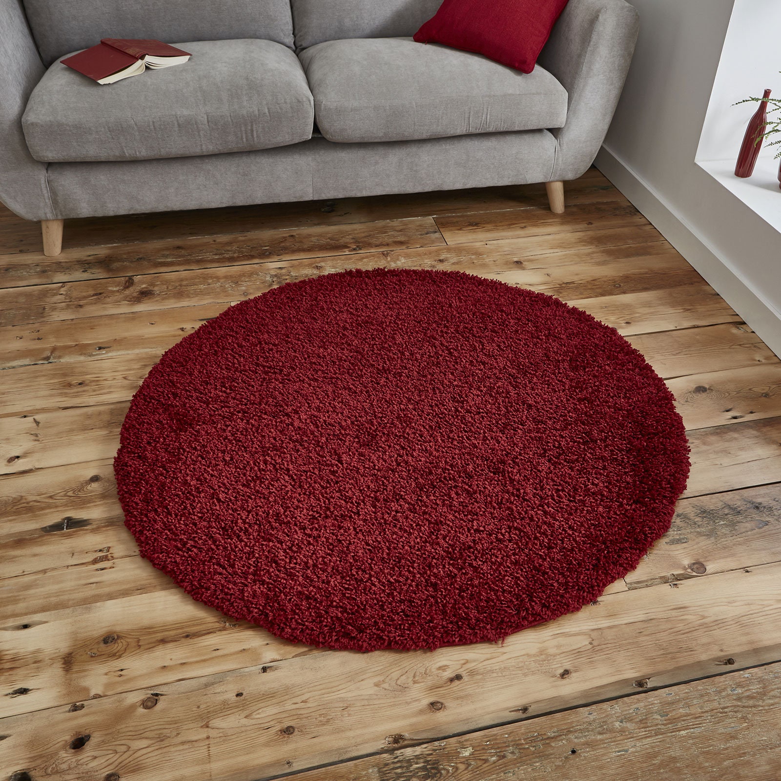 Think 2236 Red Shaggy Rug 5cm Thick Pile /living Room - Etsy UK