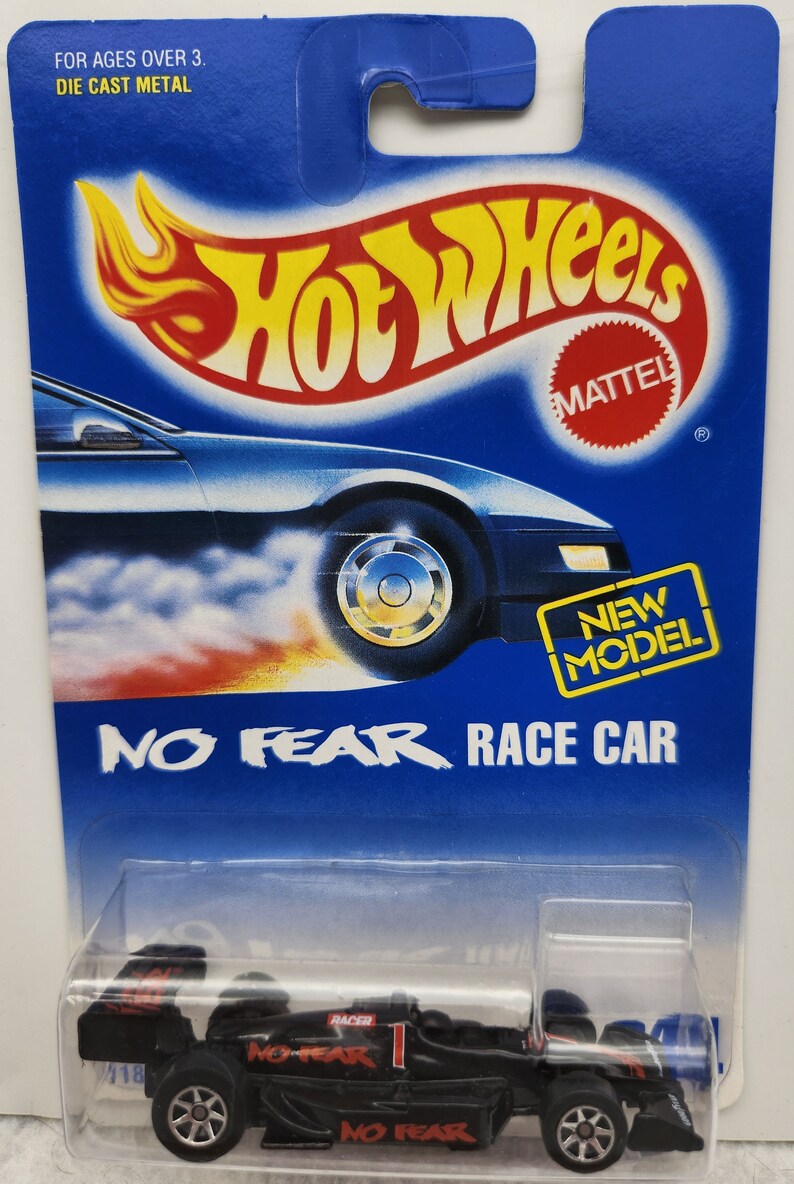 Hot Wheels Vintage No Fear Race Car #244, Black With Red & White ...