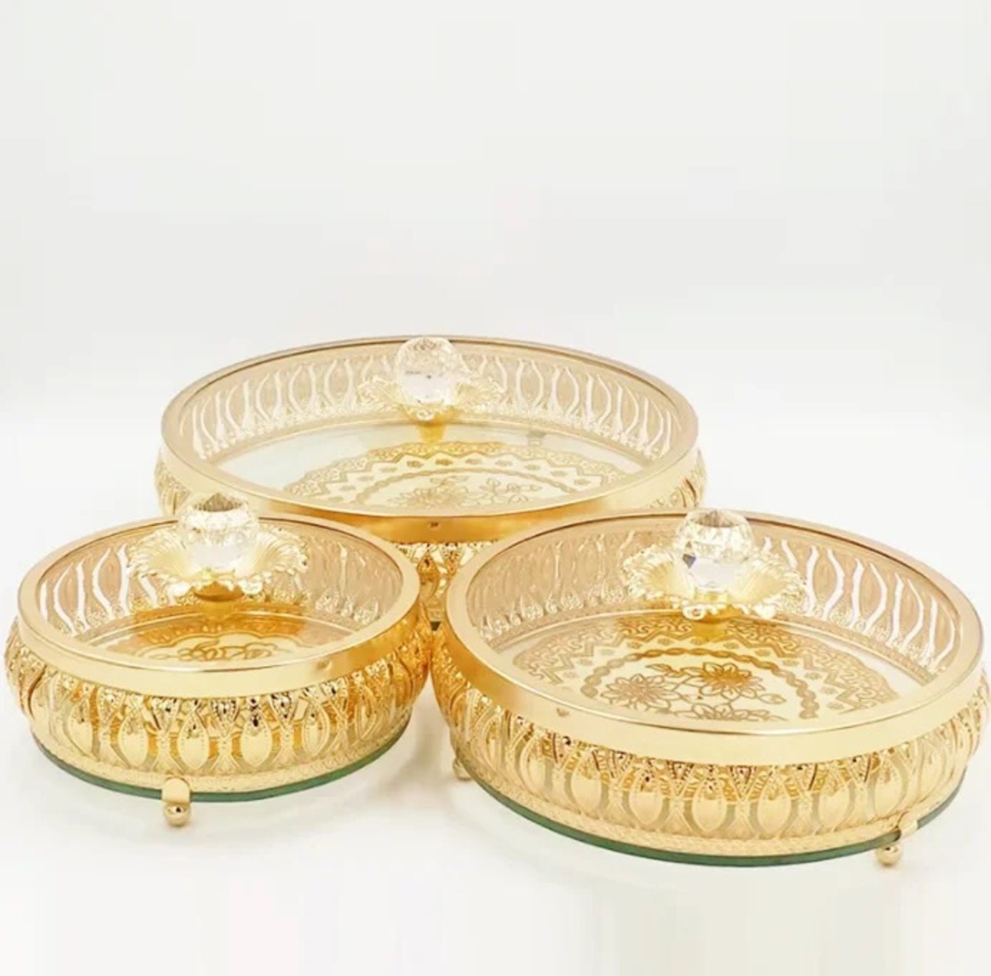 Luxury Glass Fruit Plate With Lid Candy Chocolate Dessert Plate Home ...