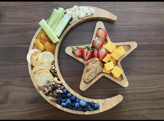 Crescent Moon Star Wooden Tray Setbamboo Platter Ramadan Eid - Etsy