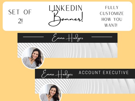 LinkedIn banner Template Profile Banner Job Title Banner | Etsy
