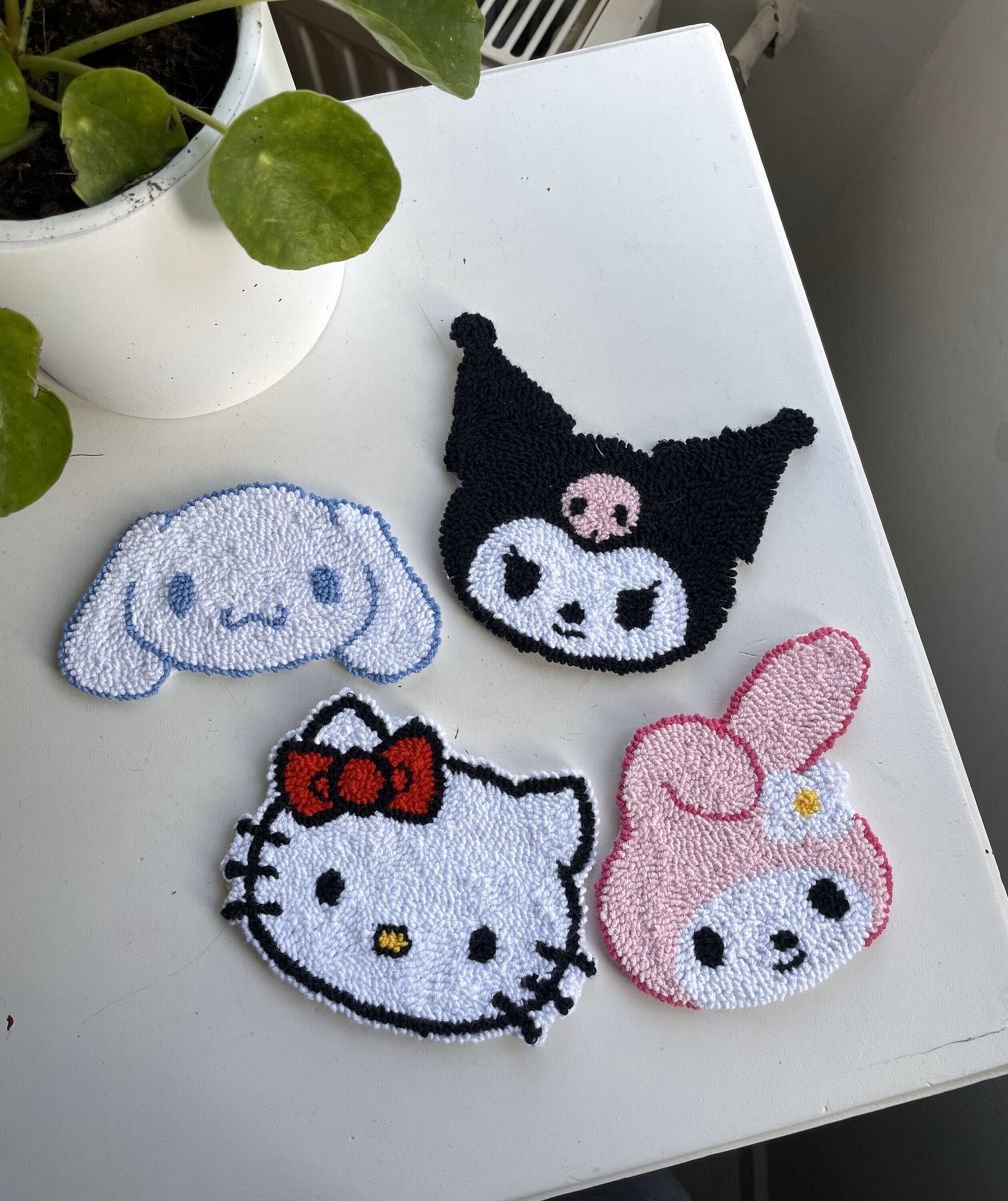Sanrio Punch Needle Coasters Handcrafted Hello Kitty and - Etsy