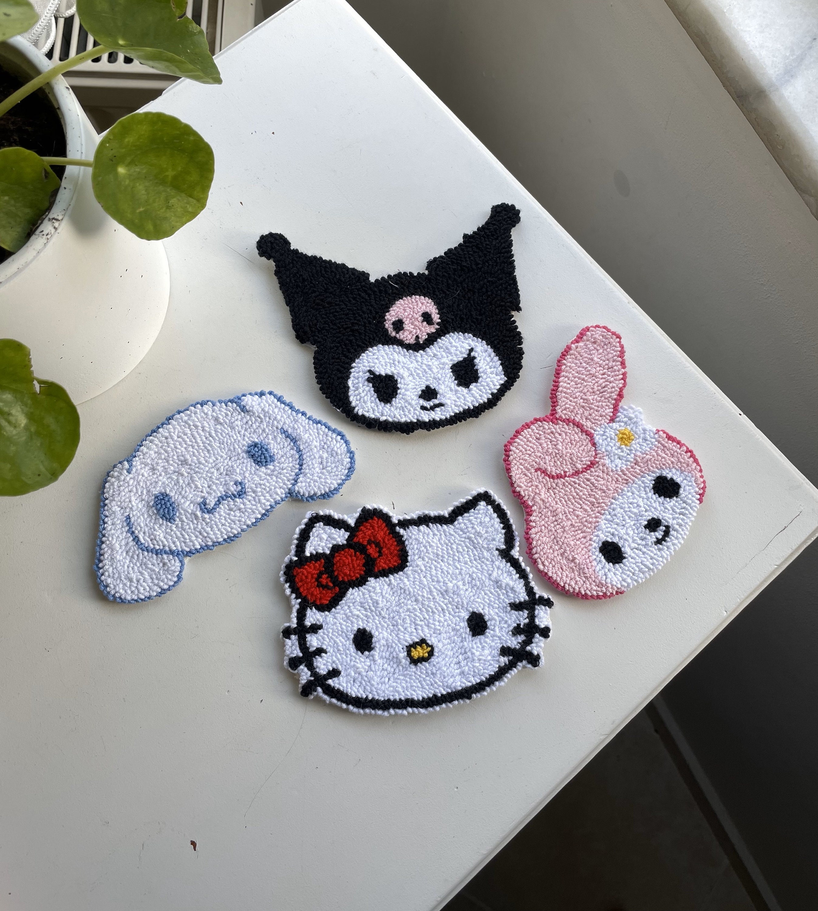 Sanrio Punch Needle Coasters Handcrafted Hello Kitty and - Etsy
