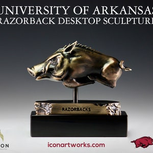 University of Arkansas Razorback Desktop Sculpture - Bronze Plated Cast ...
