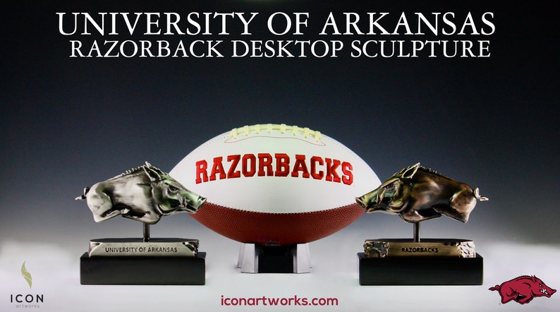 University of Arkansas Razorback Desktop Sculpture - Bronze Plated Cast ...