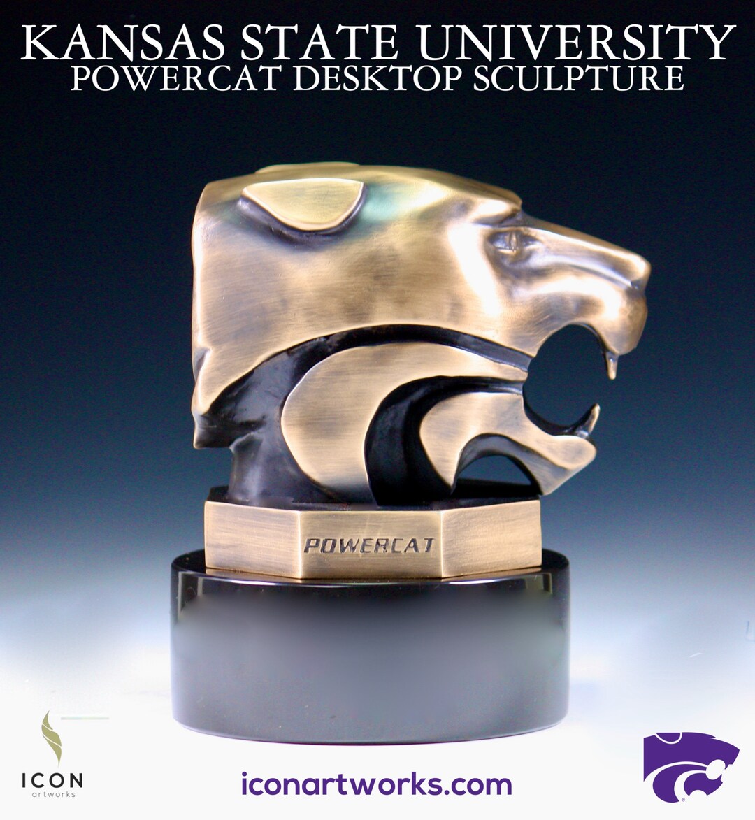 Kansas State "small Powercat" Desktop Sculpture - Bronze Plated Cast ...