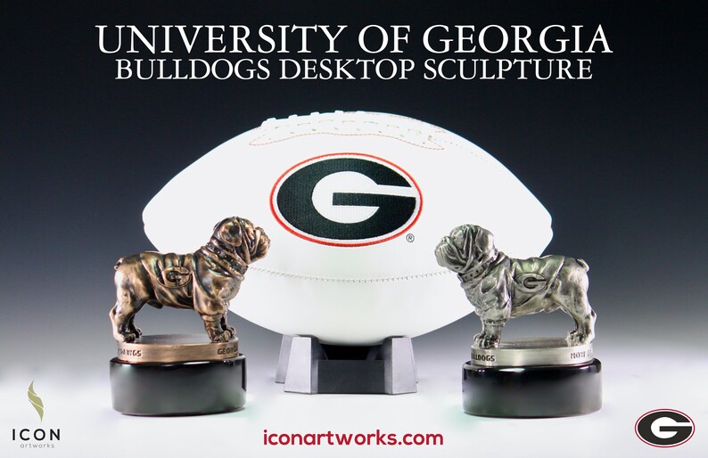 University of Georgia Bulldogs Desktop Sculpture - Bronze Plated Cast ...