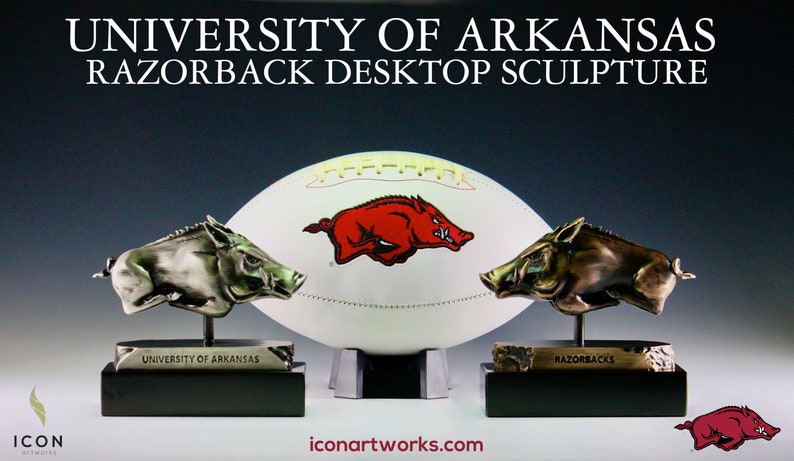 University of Arkansas Razorback Desktop Sculpture - Bronze Plated Cast ...