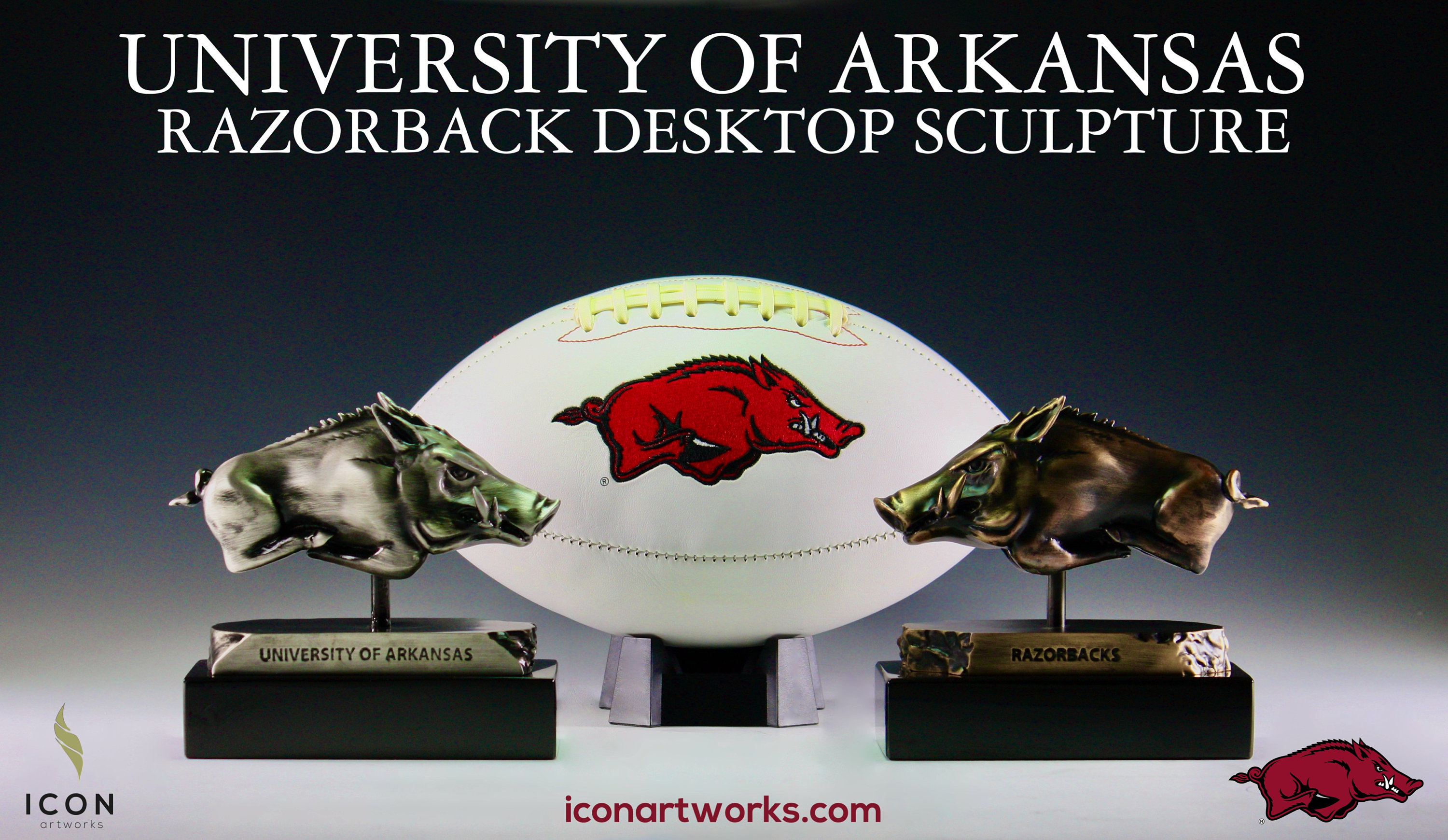 University of Arkansas Razorback Desktop Sculpture - Bronze Plated Cast ...