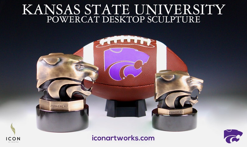 Kansas State "small Powercat" Desktop Sculpture - Bronze Plated Cast ...