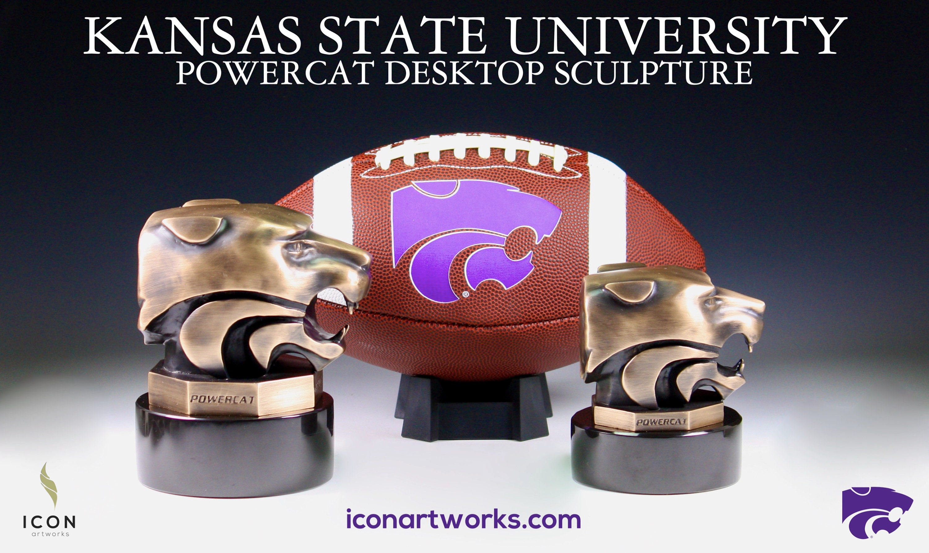 Kansas State "small Powercat" Desktop Sculpture - Bronze Plated Cast ...