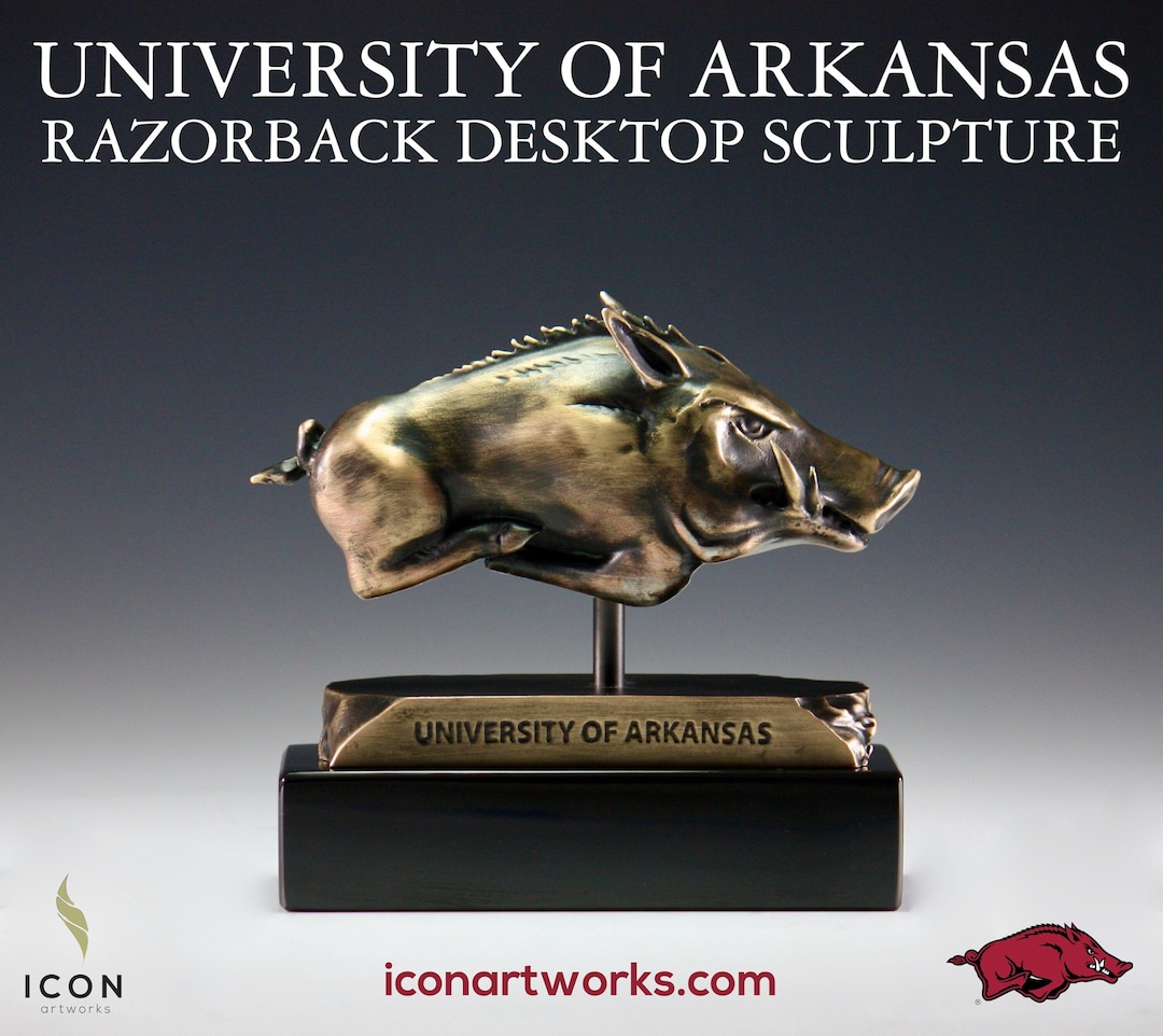 University of Arkansas Razorback Desktop Sculpture - Bronze Plated Cast ...