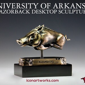 University of Arkansas Razorback Desktop Sculpture - Bronze Plated Cast ...