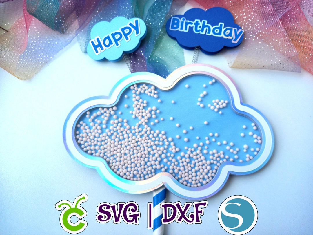 Shaker Cloud Cake Topper | 3D Cake Topper | Party Decoration | Bouncing ...
