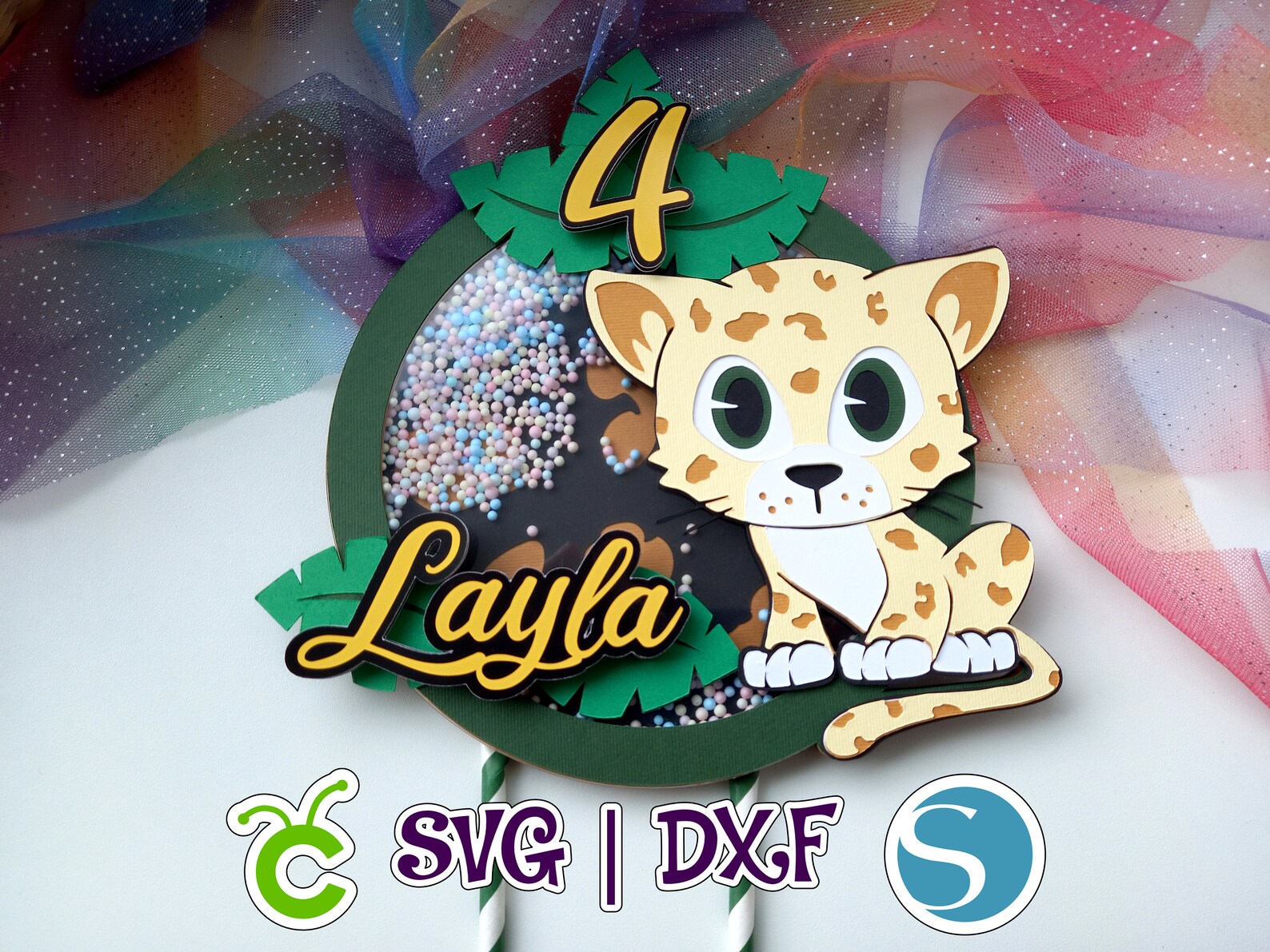 Leopard Shaker Cake Topper Template Leopard Print SVG and - Etsy
