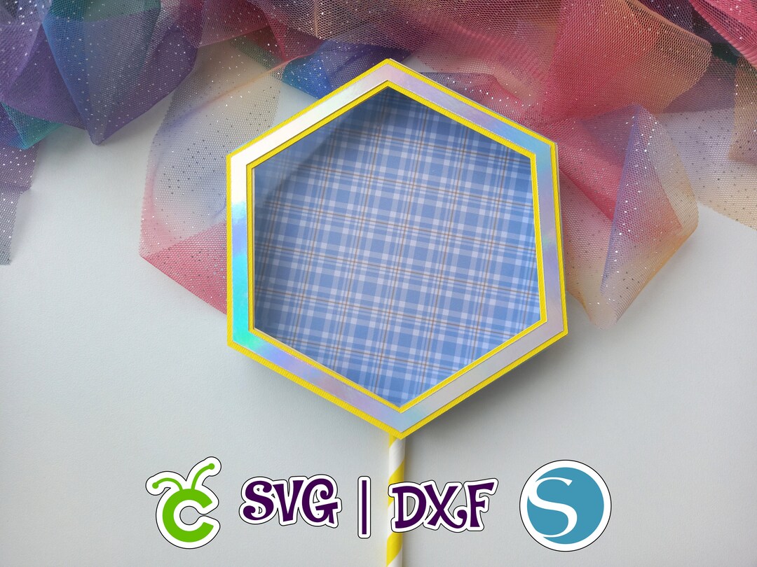 Hexagon Shaker Cake Topper Template: 3D Party Decoration (SVG and ...