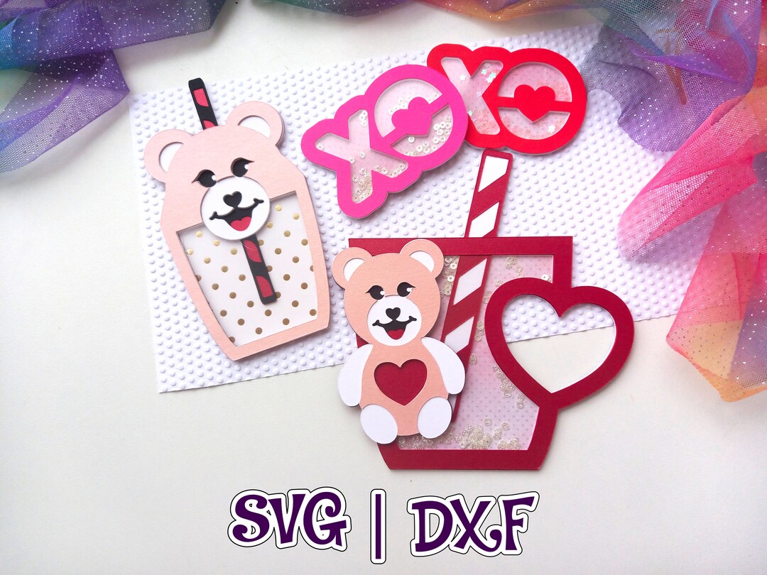 Teddy Bear Valentine's Cup Shaker Bundle: 3D SVG & Studio Files - Etsy
