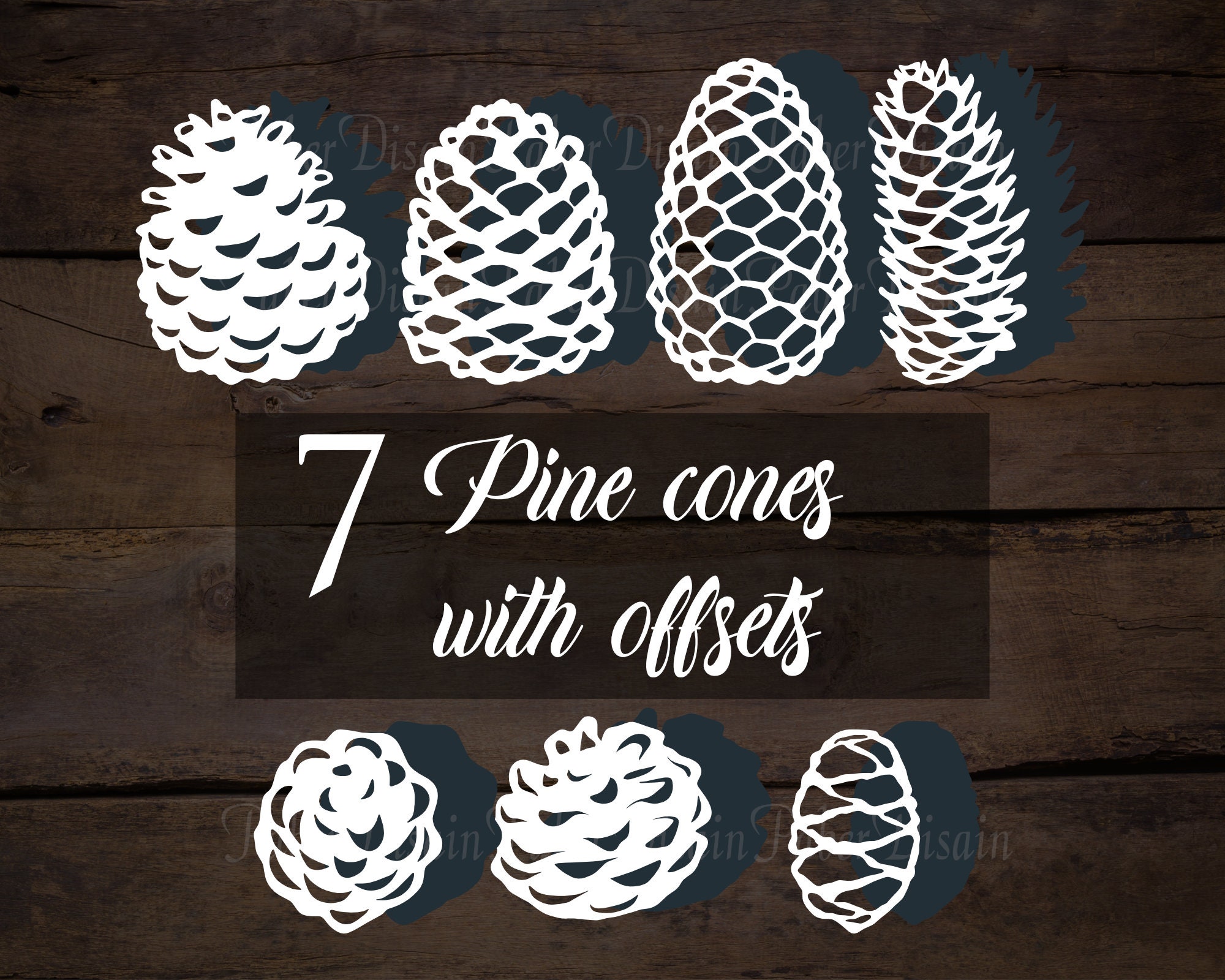Pine Cone Templates | Clipart SVG Cut Files With Offsets | Decoration ...
