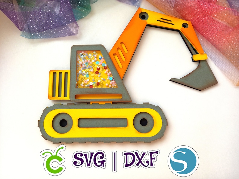 Excavator Cake Topper Template 3D Cake Topper Shaker Cake - Etsy