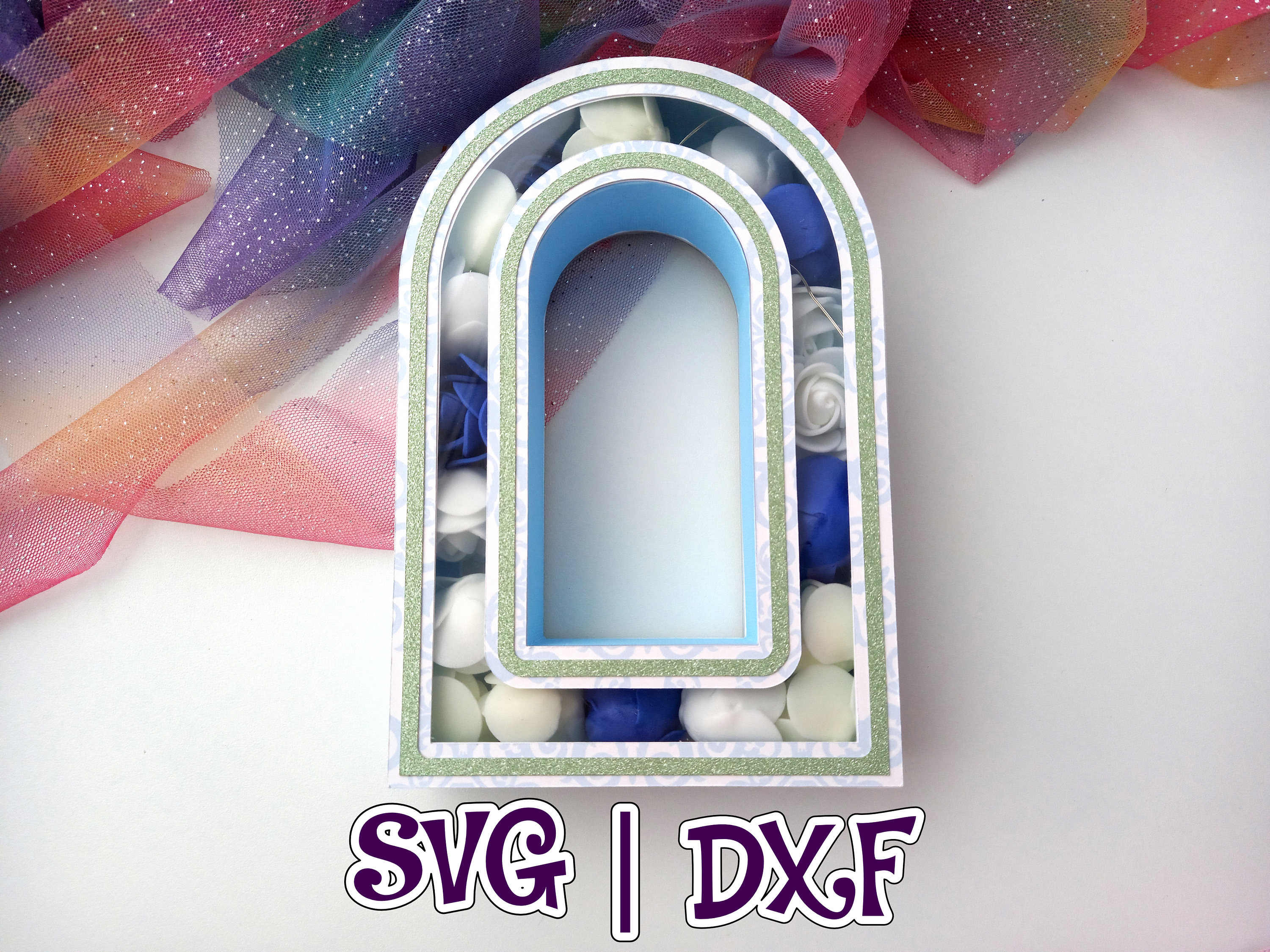 Arch Shaker Frame Template: 3D Fillable Box SVG Studio (digital File ...