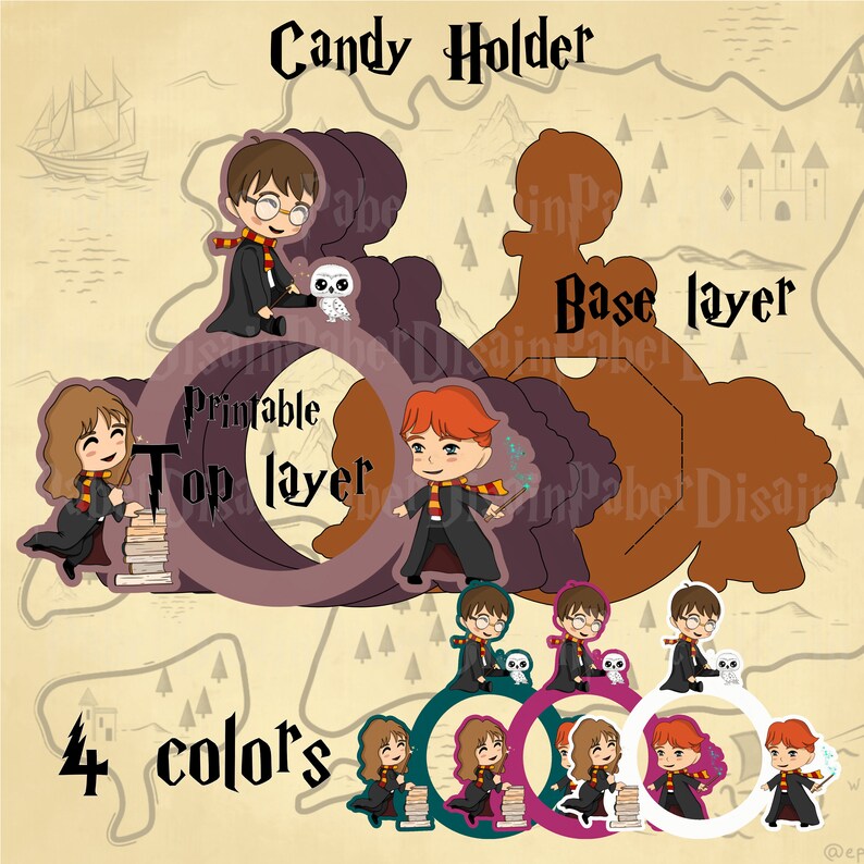 Wizard Candy Holder Printable Candy Ornament Chibi Hand - Etsy