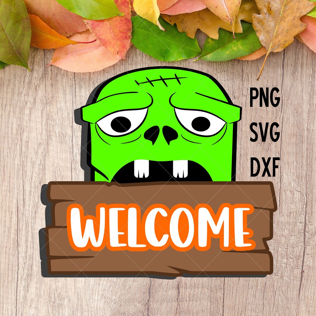 Zombie Door Sight Door Hanger Halloween Welcome Sign Window Hanger SVG ...