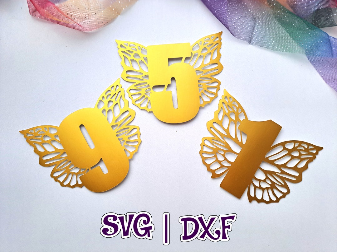 Butterfly Wings Numbers 1-0 | Cake Topper | Table Number | Wall Decor ...