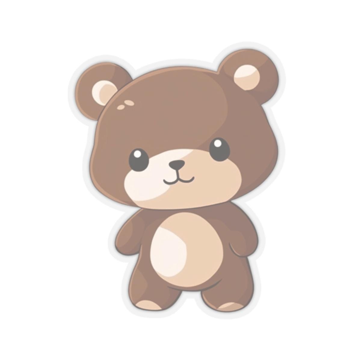Adorable Cute Baby Brown Bear Kiss-cut Sticker Kawaii Teddy Bear Furry ...