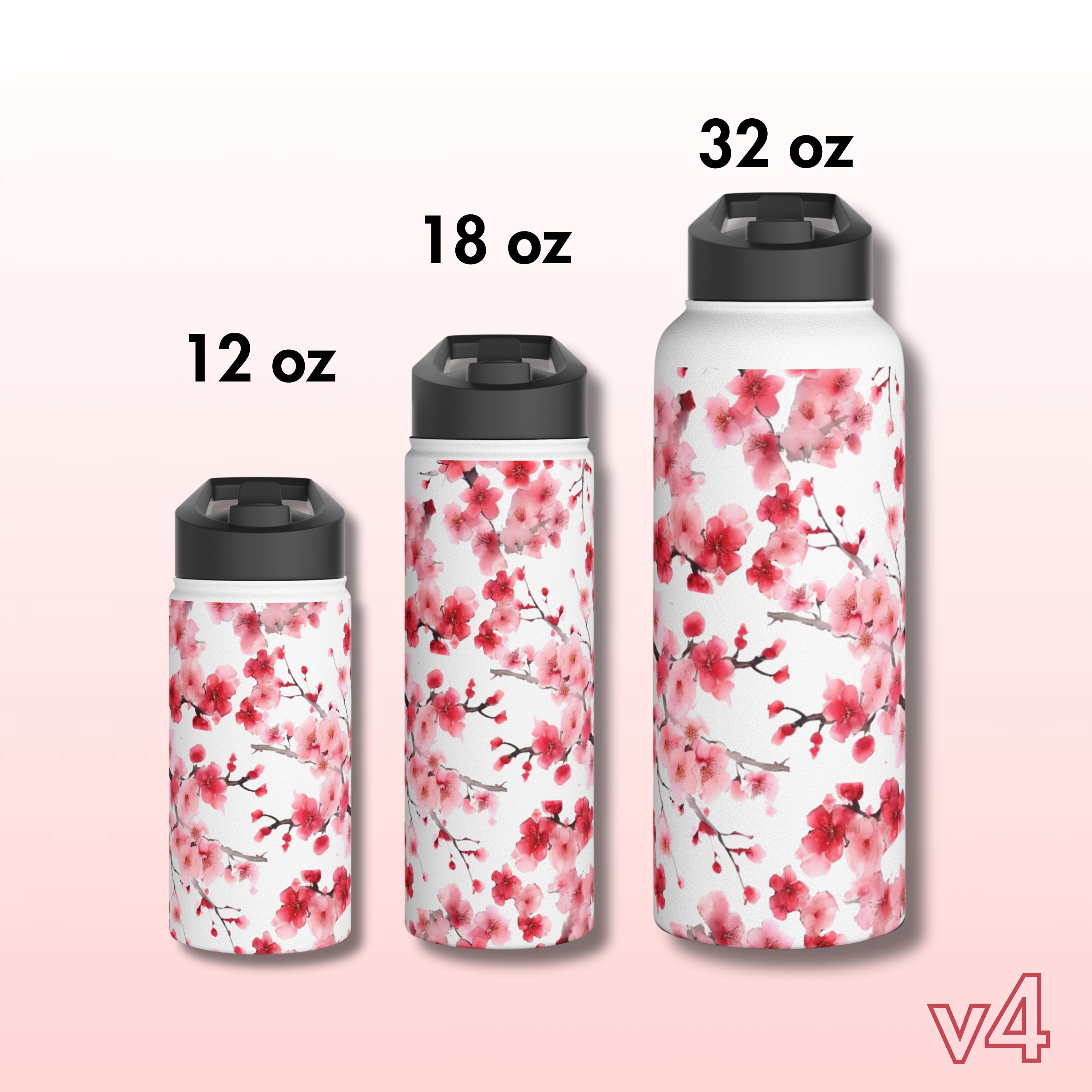 Cherry Blossom Water Bottle, Japanese Cherry Blossom Bottle, Floral ...