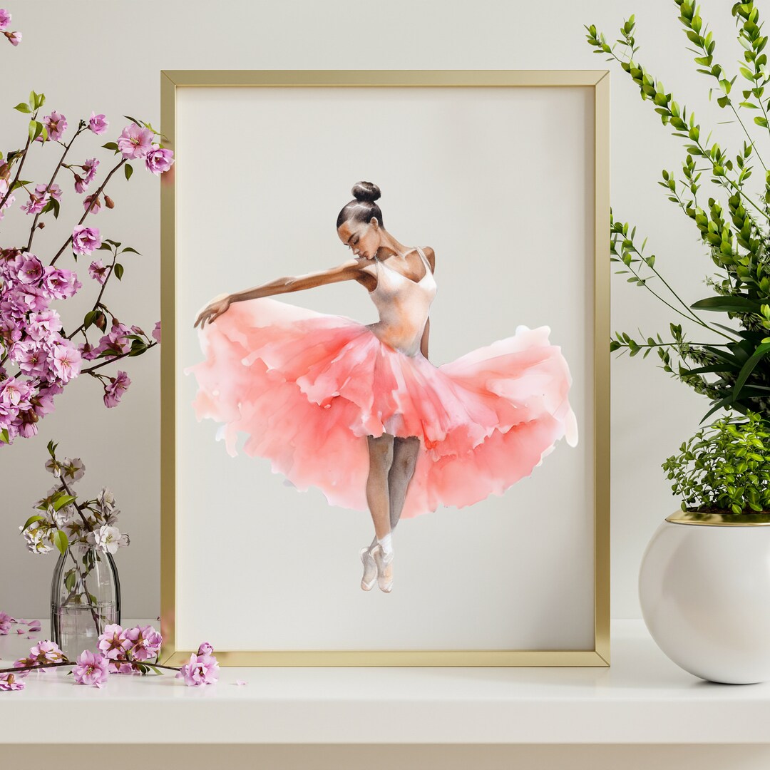 Pretty Ballet Poster, Ballerina Room Decor, Pink Watercolour Print ...