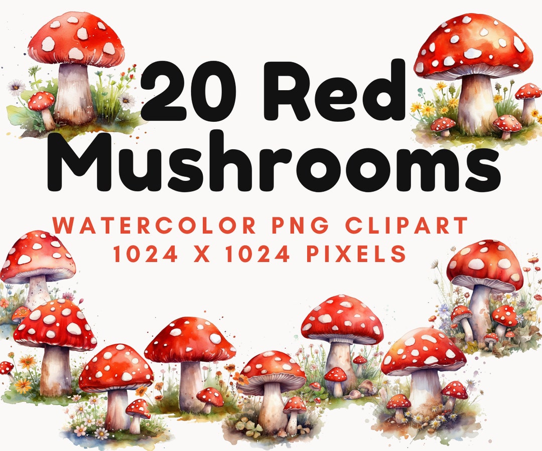 Archivos PNG de arte digital de hongos rojos, hongos con puntos blancos ...