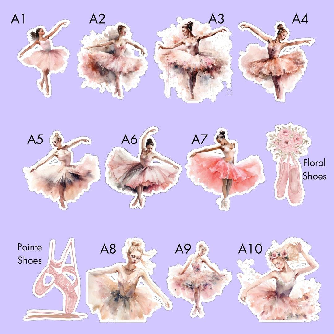 Stickers of Dancing Ballerinas, Ballet Theme Sticker, Cute Stationary ...