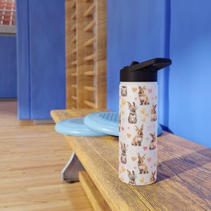 Cute Rabbit Water Bottle, Adorable Bunny Bottle, Water Flask, Womens ...