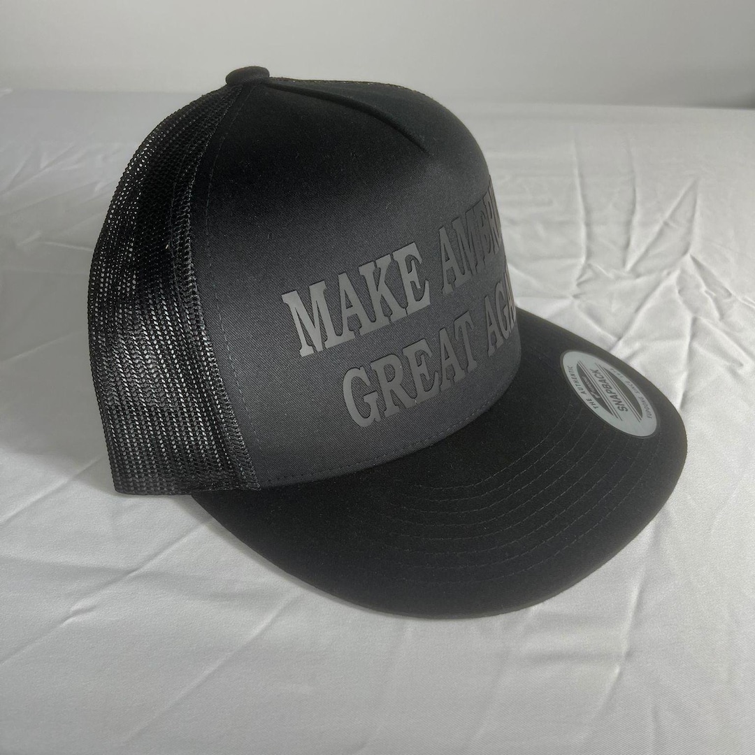 MAGA - Trump 2024 - American Flag - Brick HTV Hat - Structured Snapback ...