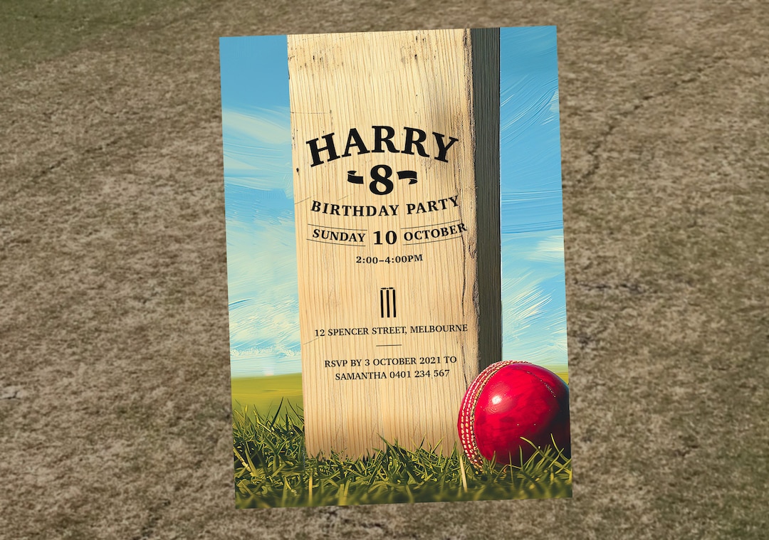 Cricket Party Invitation, Printable, Customisable, Original Design. - Etsy