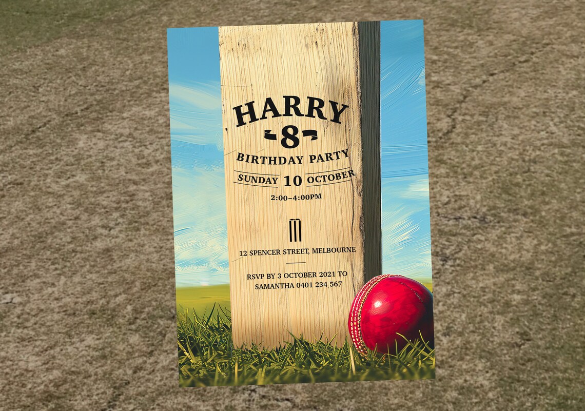 Cricket Party Invitation, Printable, Customisable, Original Design. - Etsy