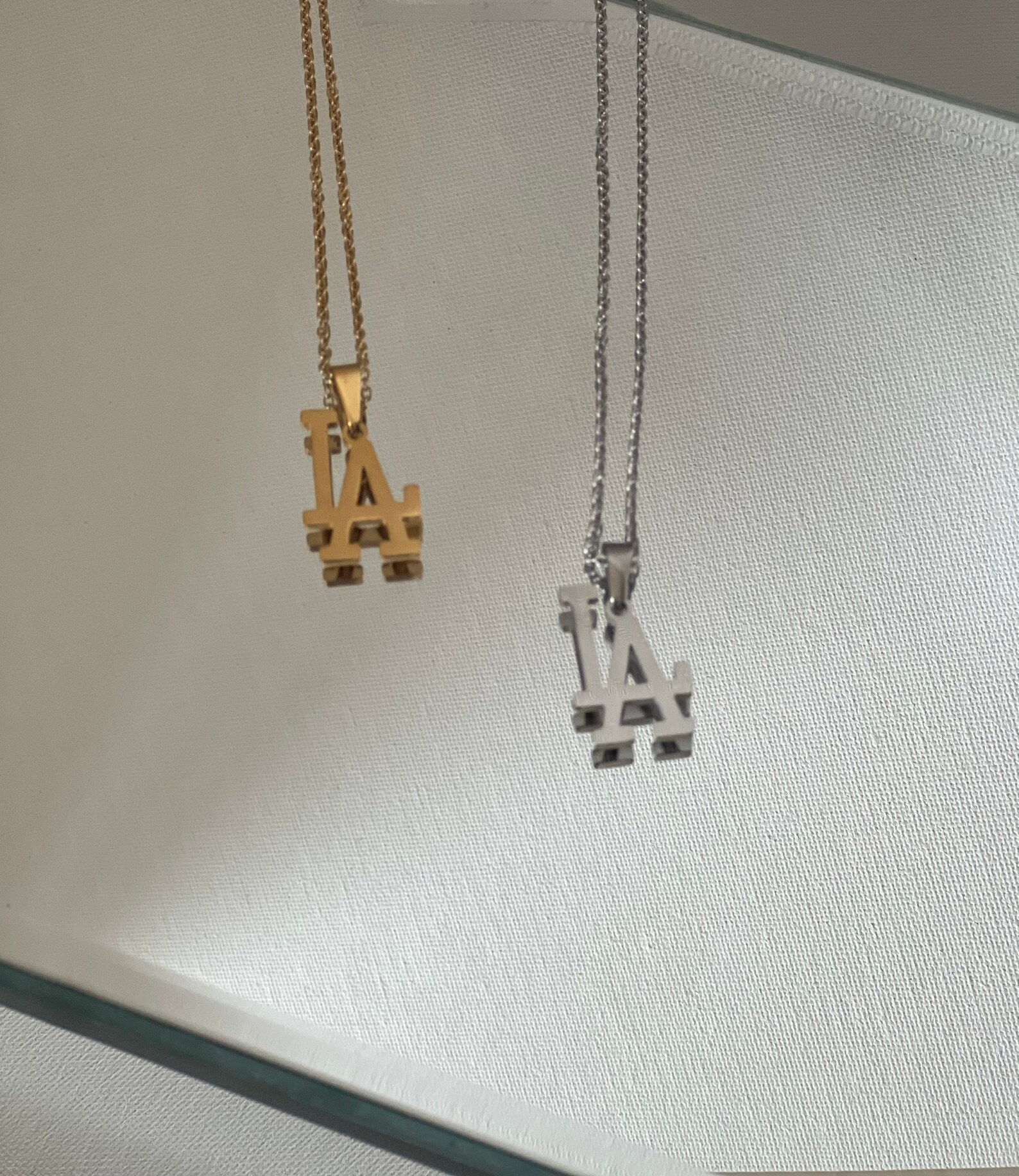 LA Dodgers Baseball Necklace 18k Gold Plated Stainless Steel - Etsy