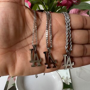 LA Dodgers Baseball Necklace 18k Gold Plated Stainless Steel LA ...