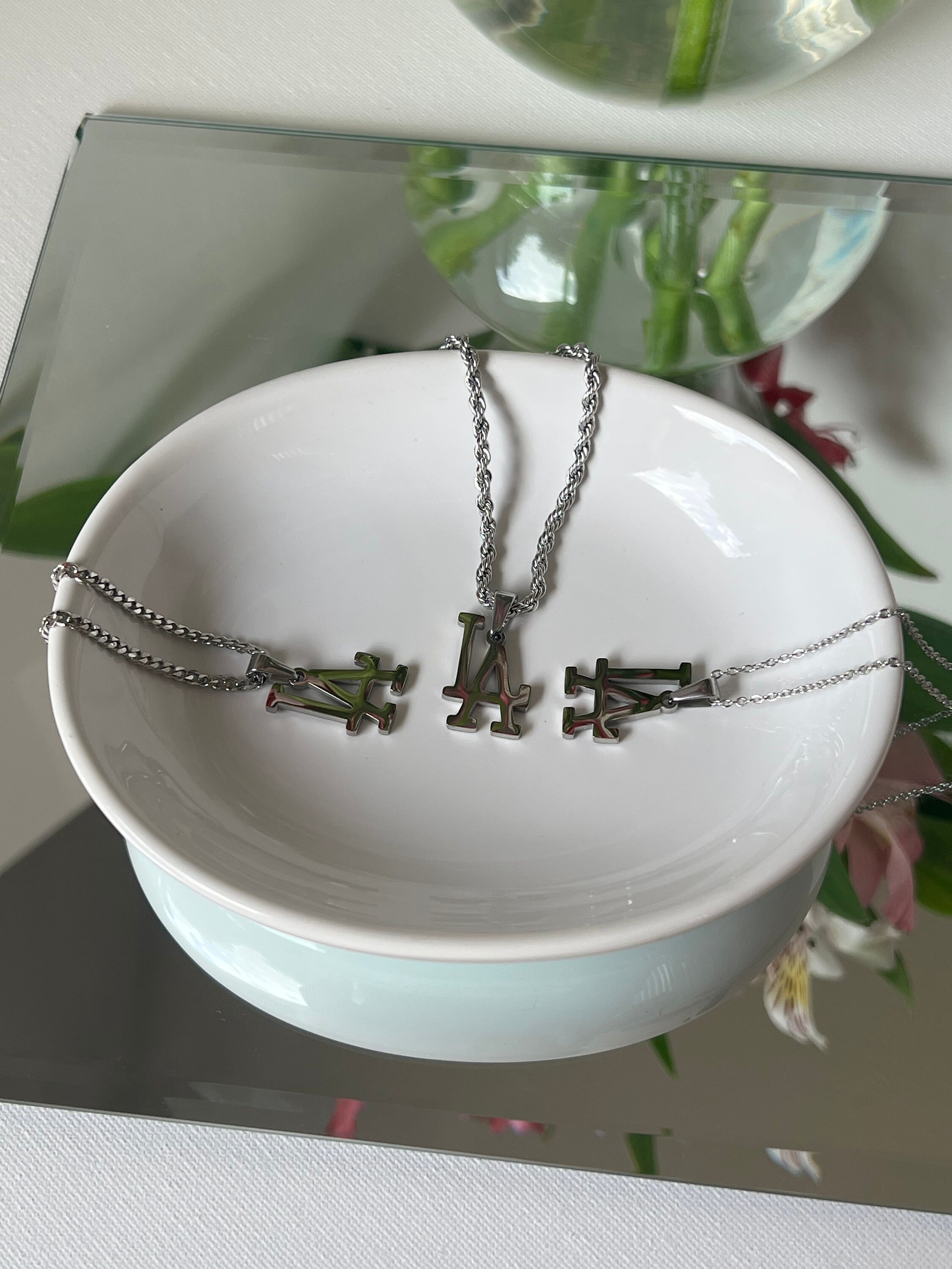 LA Dodgers Baseball Necklace 18k Gold Plated Stainless Steel LA ...