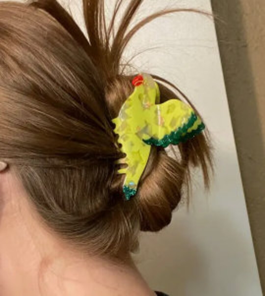 1pc Yellow Bird Shape Hair Claw Cute Animal Shark Claw Hair Accessories ...