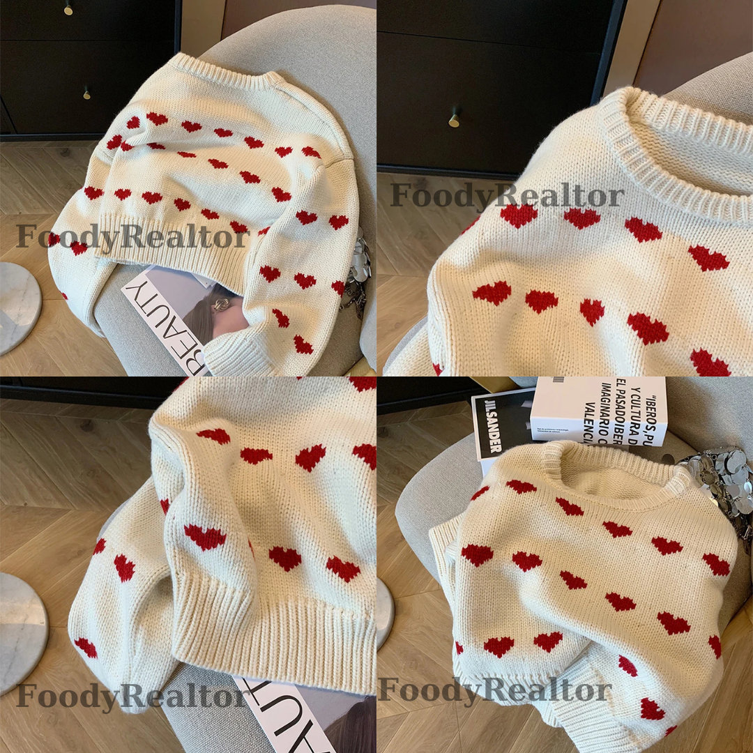 Heart Pullover Sweater, Embroidered Cozy Winter Pullover, Handcrafted ...