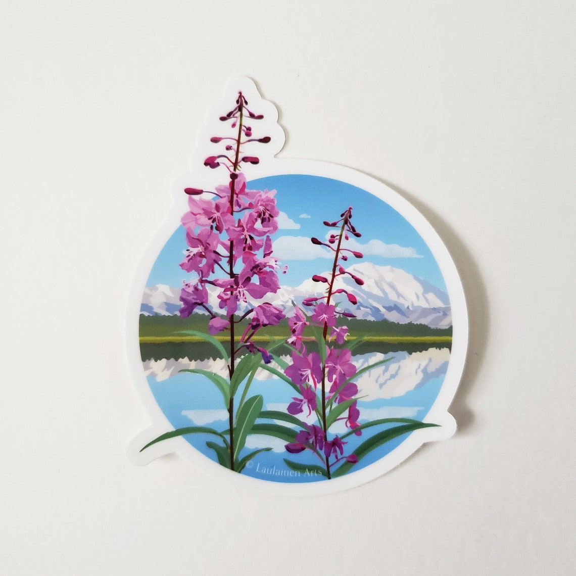 Alaska Fireweed and Denali Sticker | Etsy