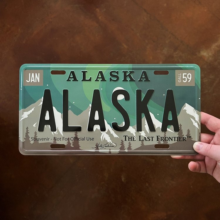 Northern Lights Alaska License Plate: Embossed Souvenir Plate - Etsy