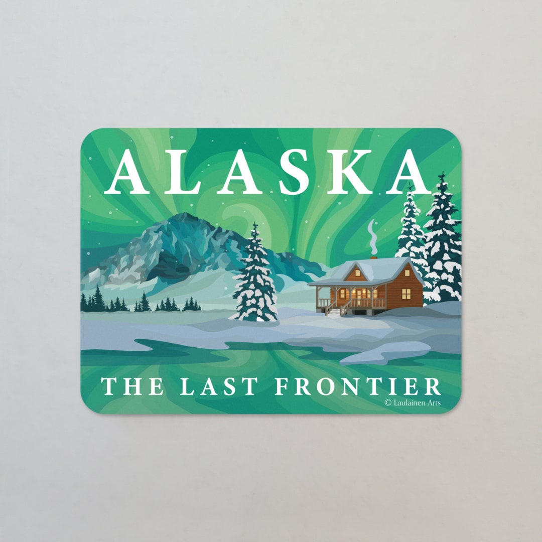 Cabin Under the Northern Lights Sticker - Etsy