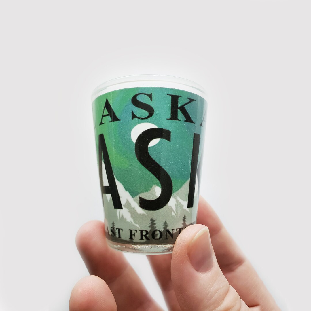 Northern Lights Alaska Aurora License Plate Shot Glass - Etsy