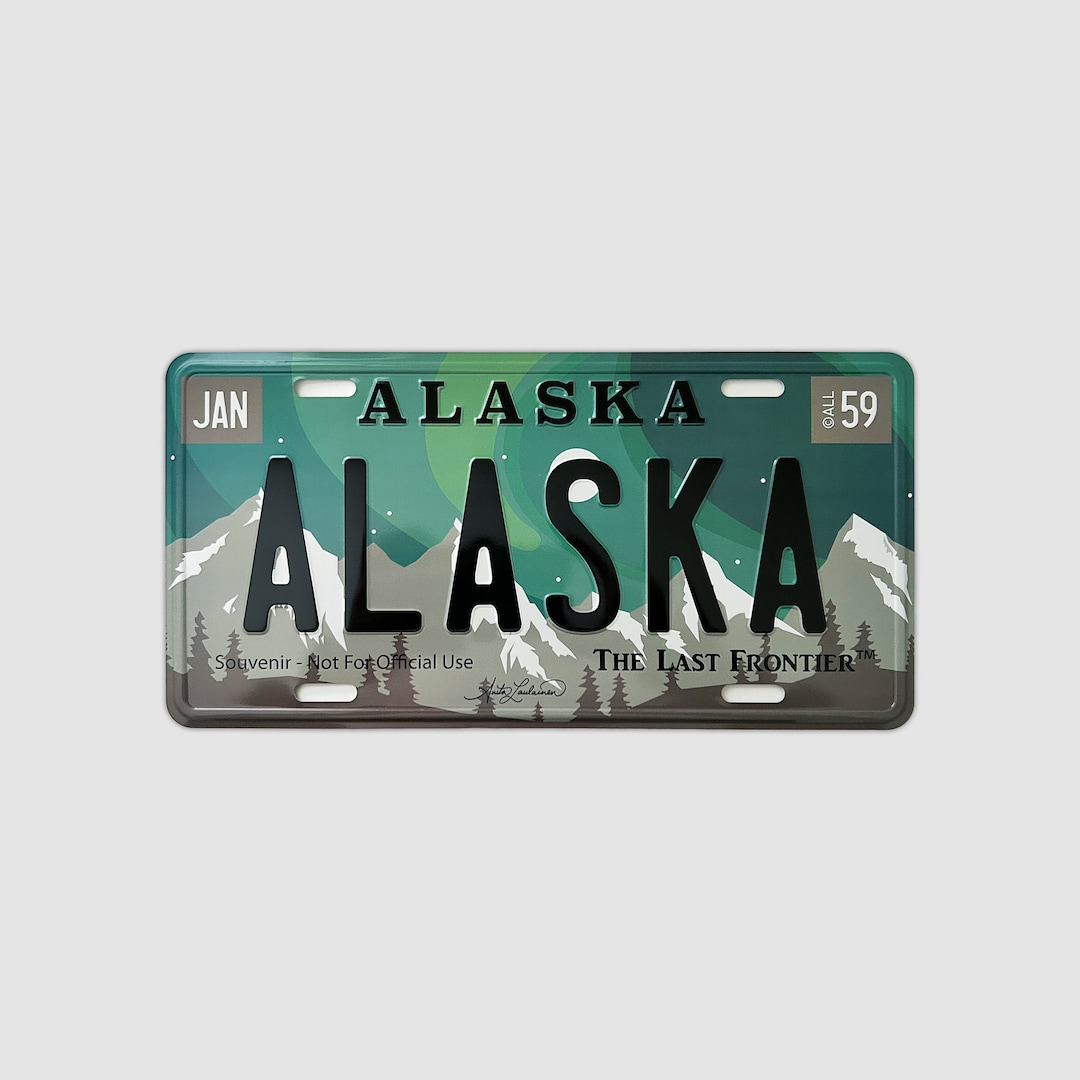 Northern Lights Alaska License Plate: Embossed Souvenir Plate - Etsy