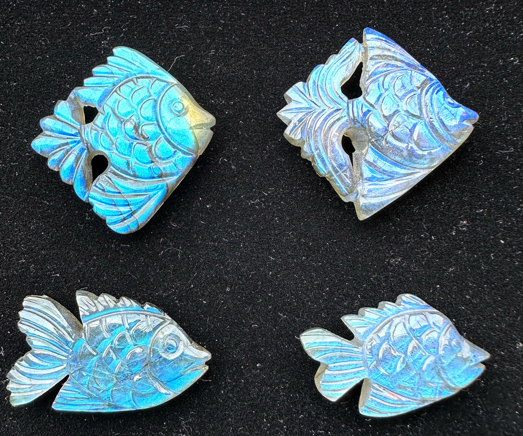 Labradorite Mini Fish Carving, Fancy Gemstone Carved Fish, Tiny Fish ...