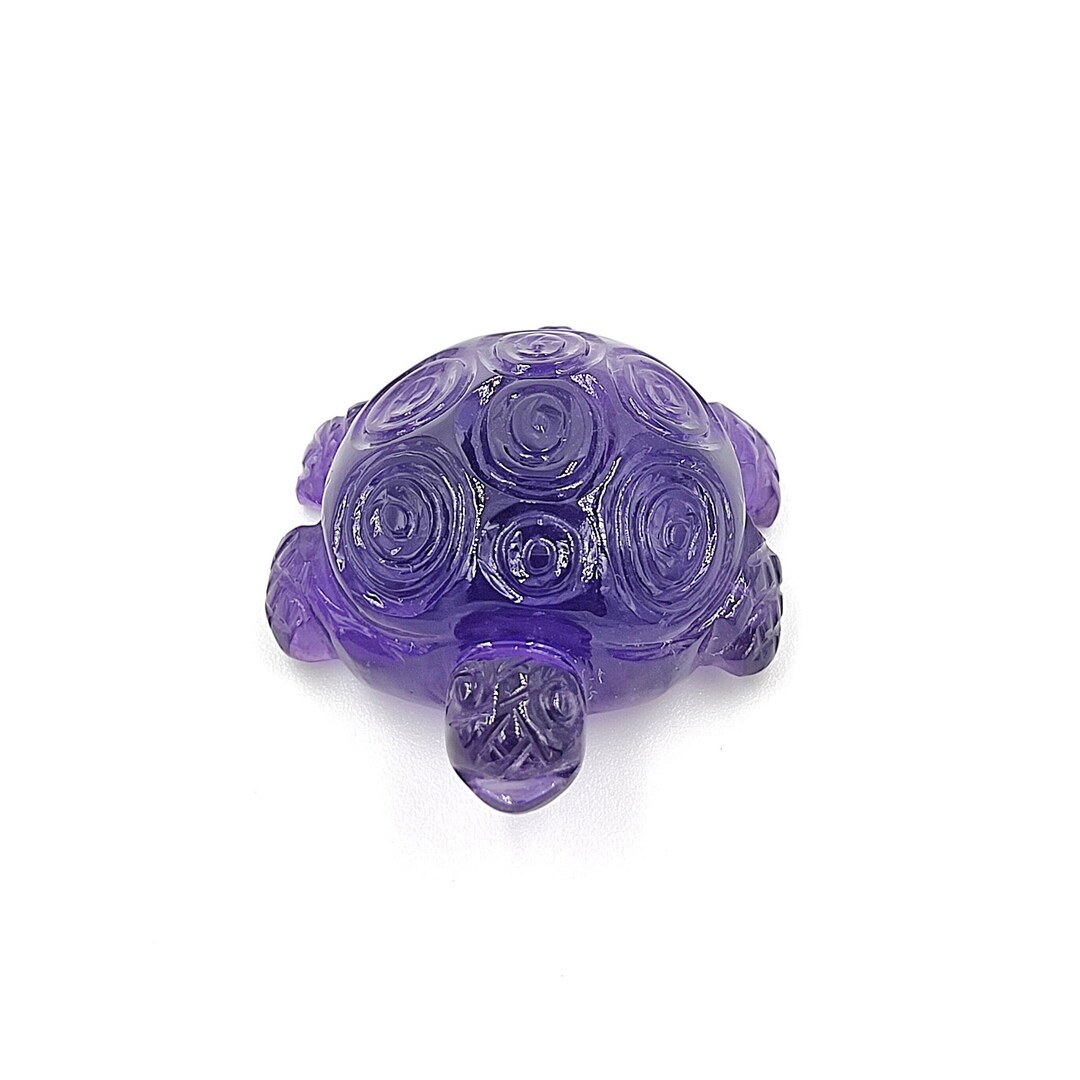 Amethyst Turtle Carving: Natural Gemstone Figurine (30x26mm) - Etsy