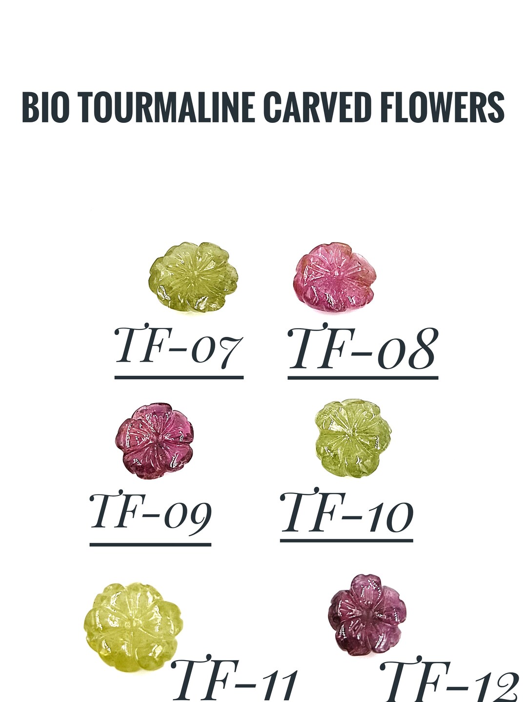 Multi Tourmaline Flower Carving: Loose Gemstone for Jewelry - Etsy