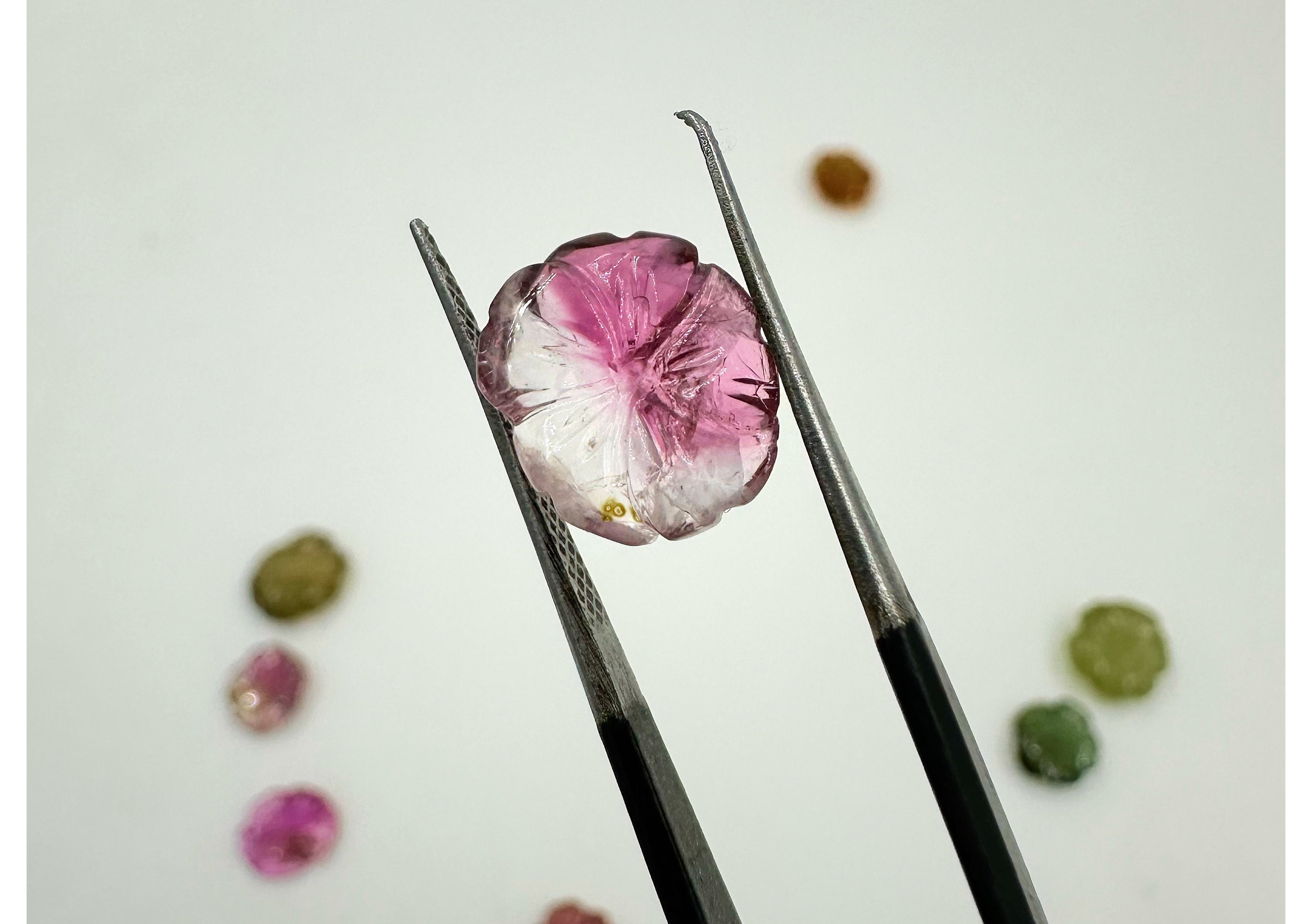 Natural Multi Tourmaline Carved Gemstone Flower Handmade Beautiful ...